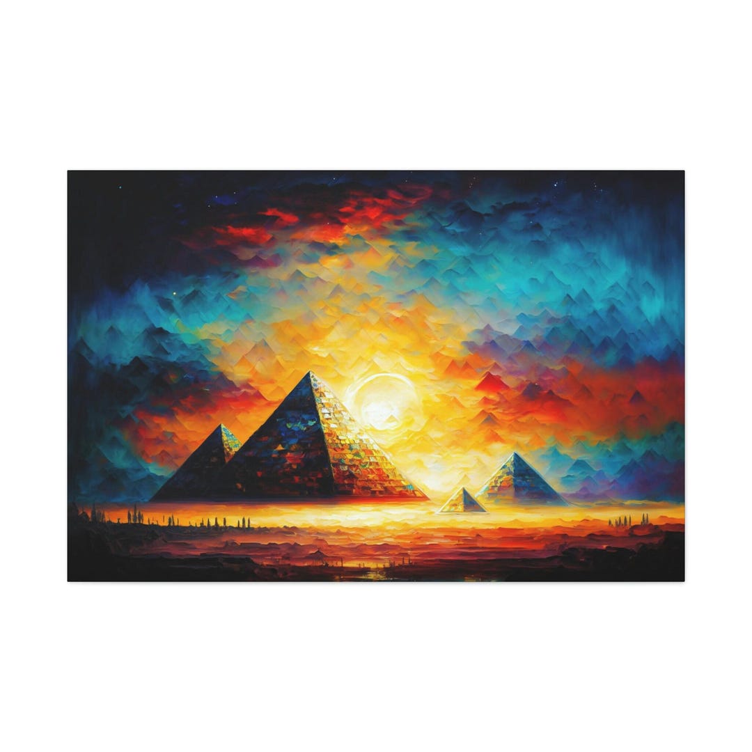 Vibrant Pyramids Canvas Art - Modern Wall Decor - Etsy