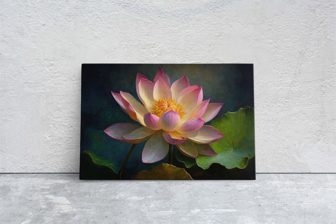 Lotus Flower Canvas Art Ready to Hang - Etsy