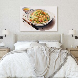 Fried Rice Watercolor, Chinese Food, Restaurant Art, Asian Cuisine ...