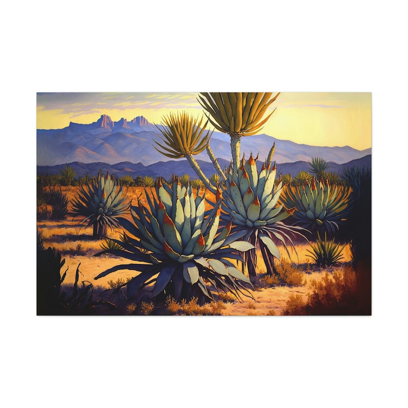 Agave Desert Canvas Art Ready to Hang Large Print, Oil Painting ...