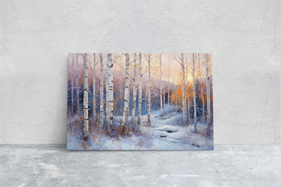 Winter Aspen Trees, Winter Painting, Aspen Forest, Snow Decor, Snowy ...