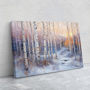 Winter Aspen Trees, Winter Painting, Aspen Forest, Snow Decor, Snowy ...