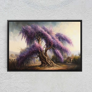 Wisteria Landscape, Purple Tree, Canvas Art Print, Large Art, Ready to ...