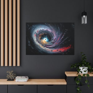 Black Hole Canvas Art Ready to Hang Large Print, Night Sky, Star Sky ...