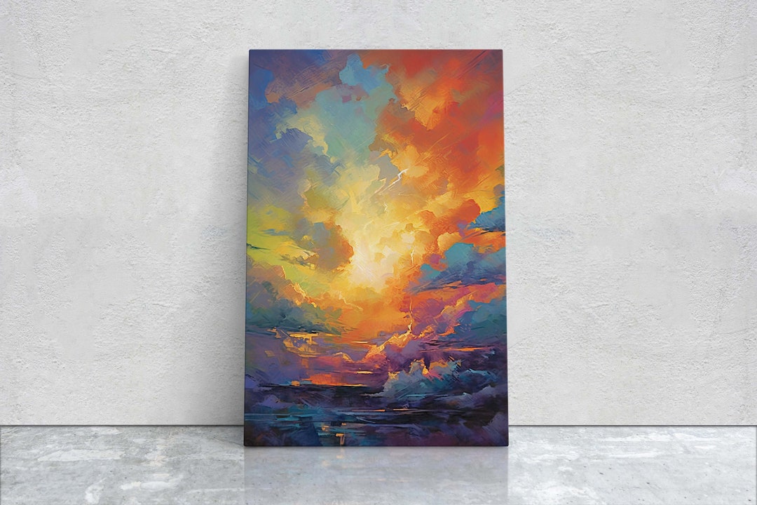 Colorful Sky, Vibrant Clouds, Bold Color, Abstract Nature, Framed ...