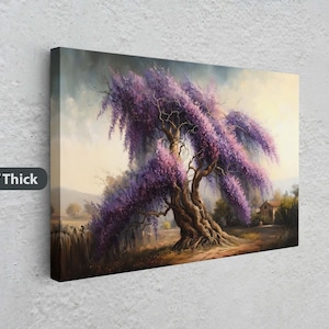 Wisteria Landscape, Purple Tree, Canvas Art Print, Large Art, Ready to ...