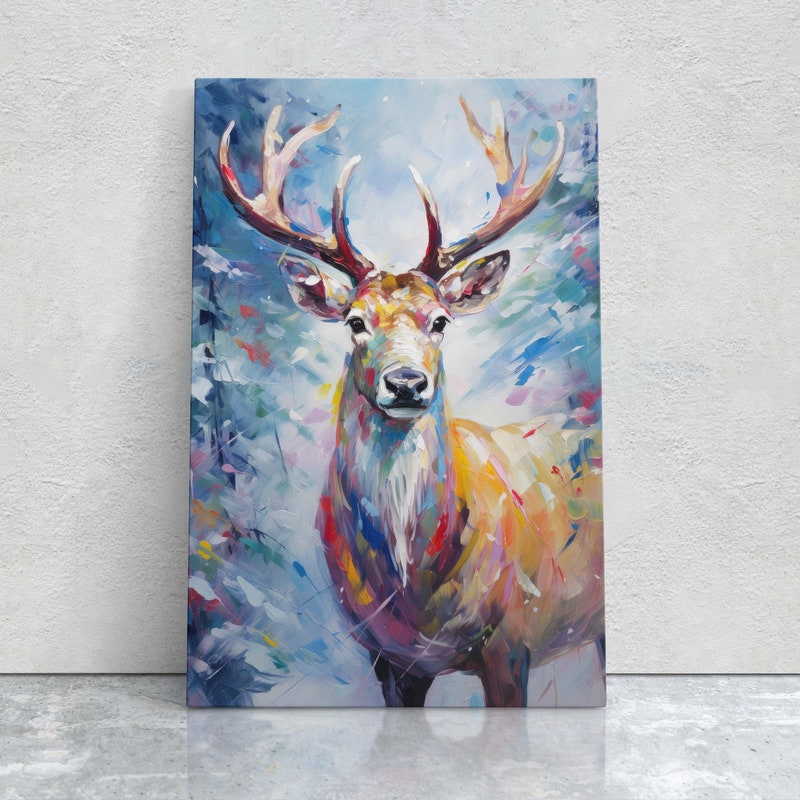 Reindeer Painting - Etsy