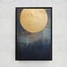Gold Moon on Indigo, Moon Painting, Minimalist Art, Circle Indigo ...