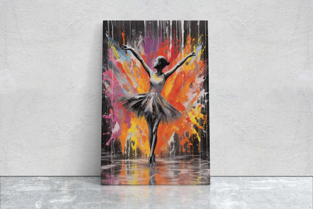 Ballerina Street Art, Dancing Graffiti, Ballet Abstract, Colorful Art ...