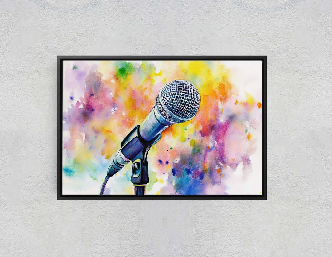 Microphone Art, Watercolor Mic, Gift for Singer - Etsy