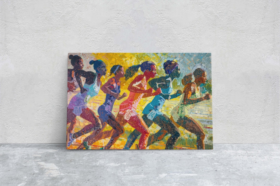 Women Track, Running Painting, Pointillism, Womens Sports, Girls Sports ...