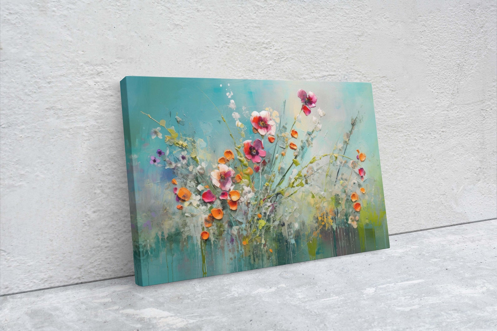 Wildflower on Canvas, Spring Time, Abstract Print, Floral Decor ...