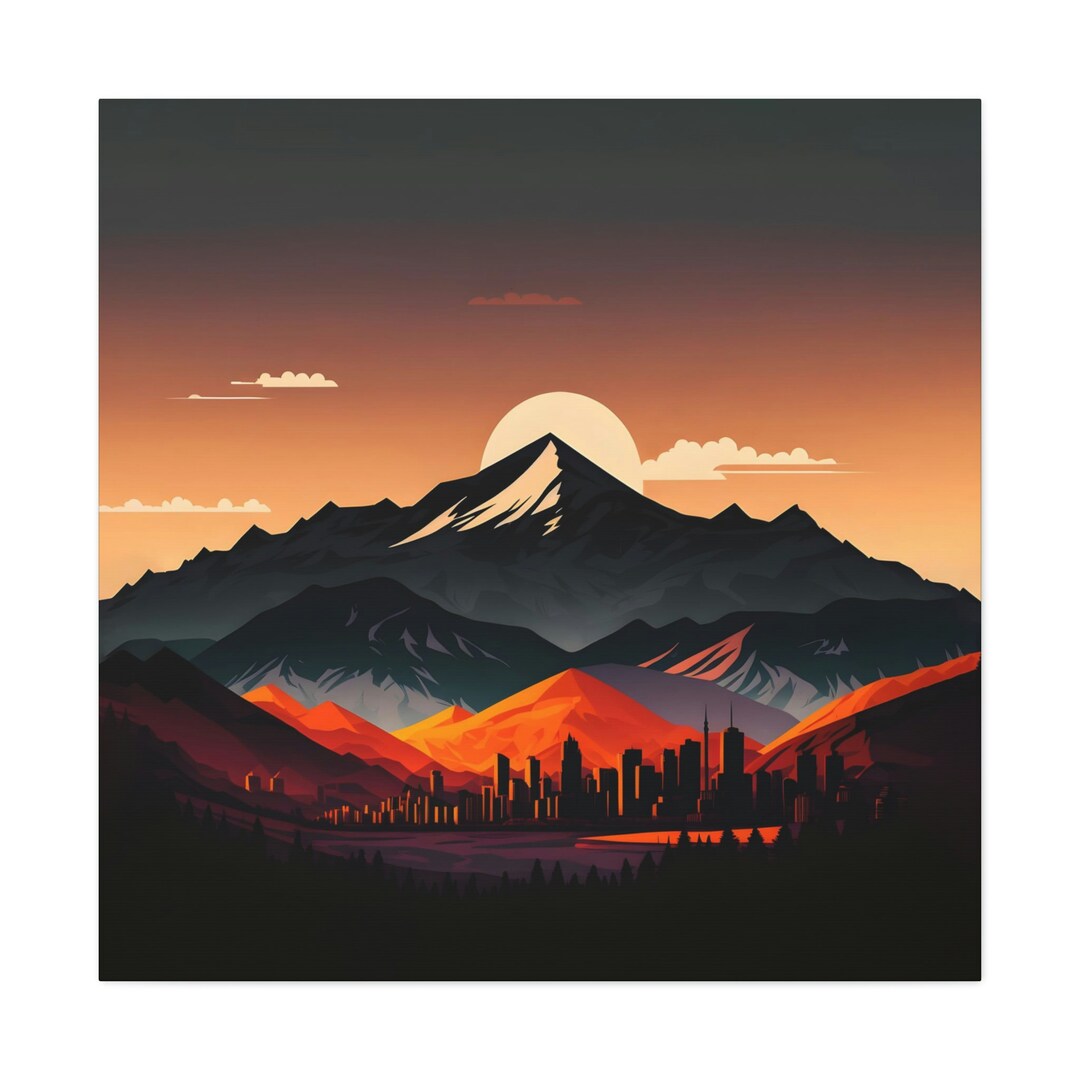 Denver Colorado Skyline Canvas Wrap - Etsy