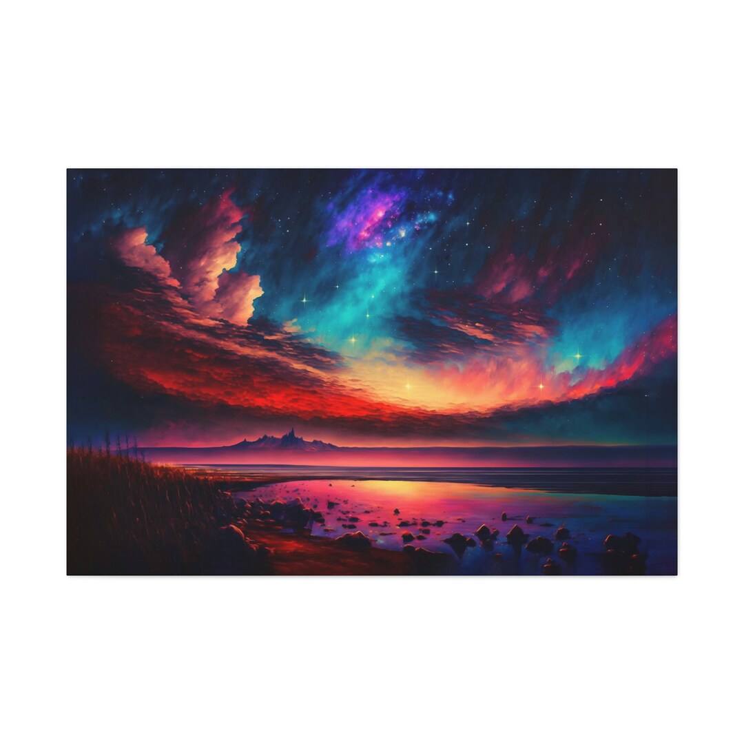 Distant Mountains Landscape Canvas Art Ready to Hang - Etsy