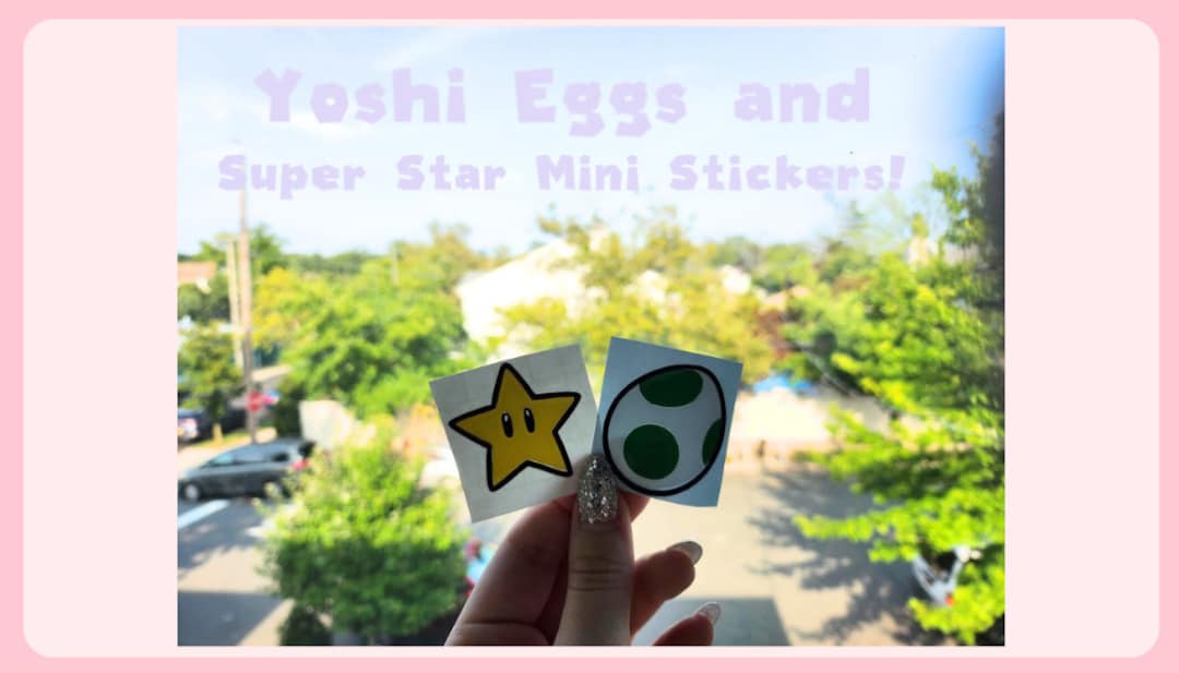 Yoshi Eggs and Super Star Mini Stickers | Super Mario | Birthday Party ...