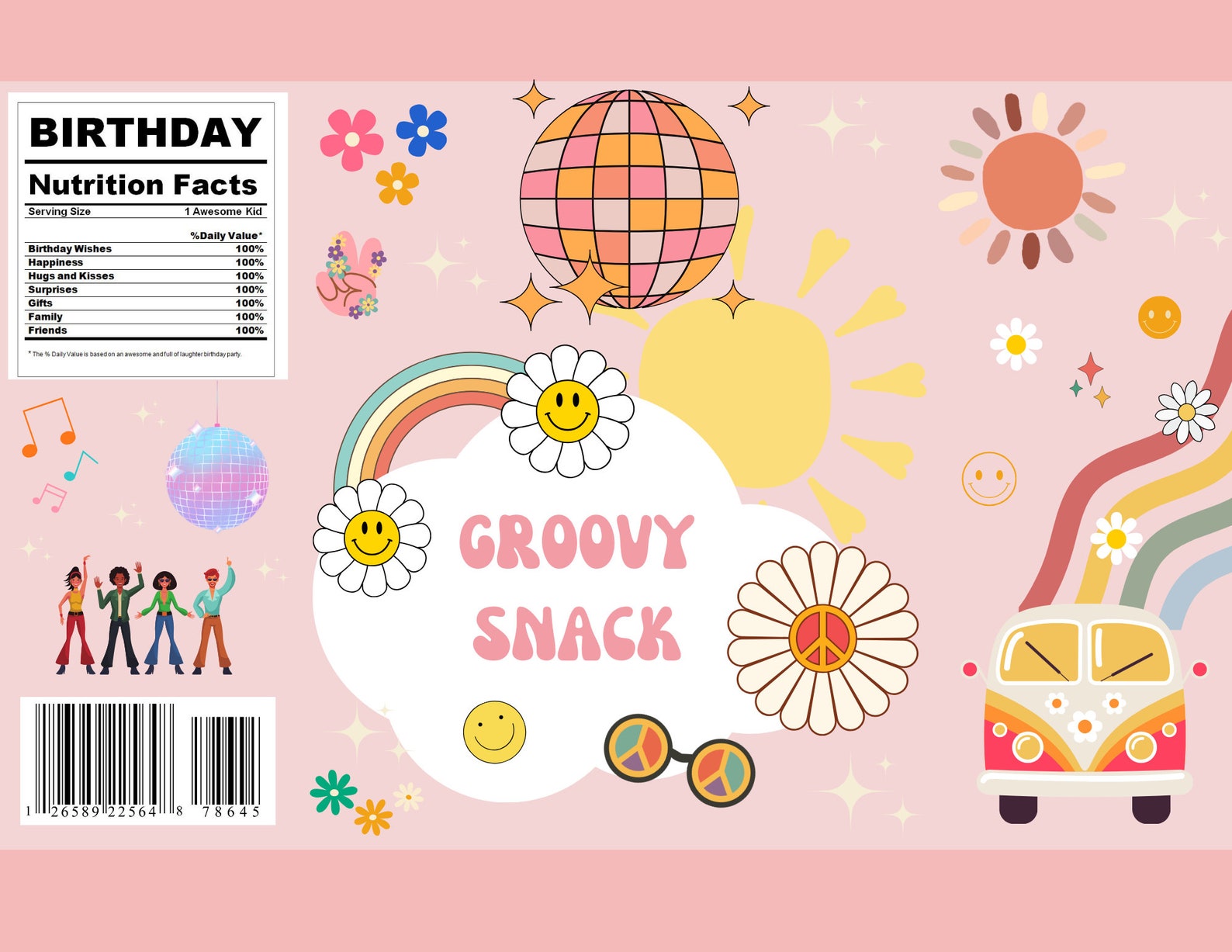 Two Groovy Chip Bag Template - Etsy