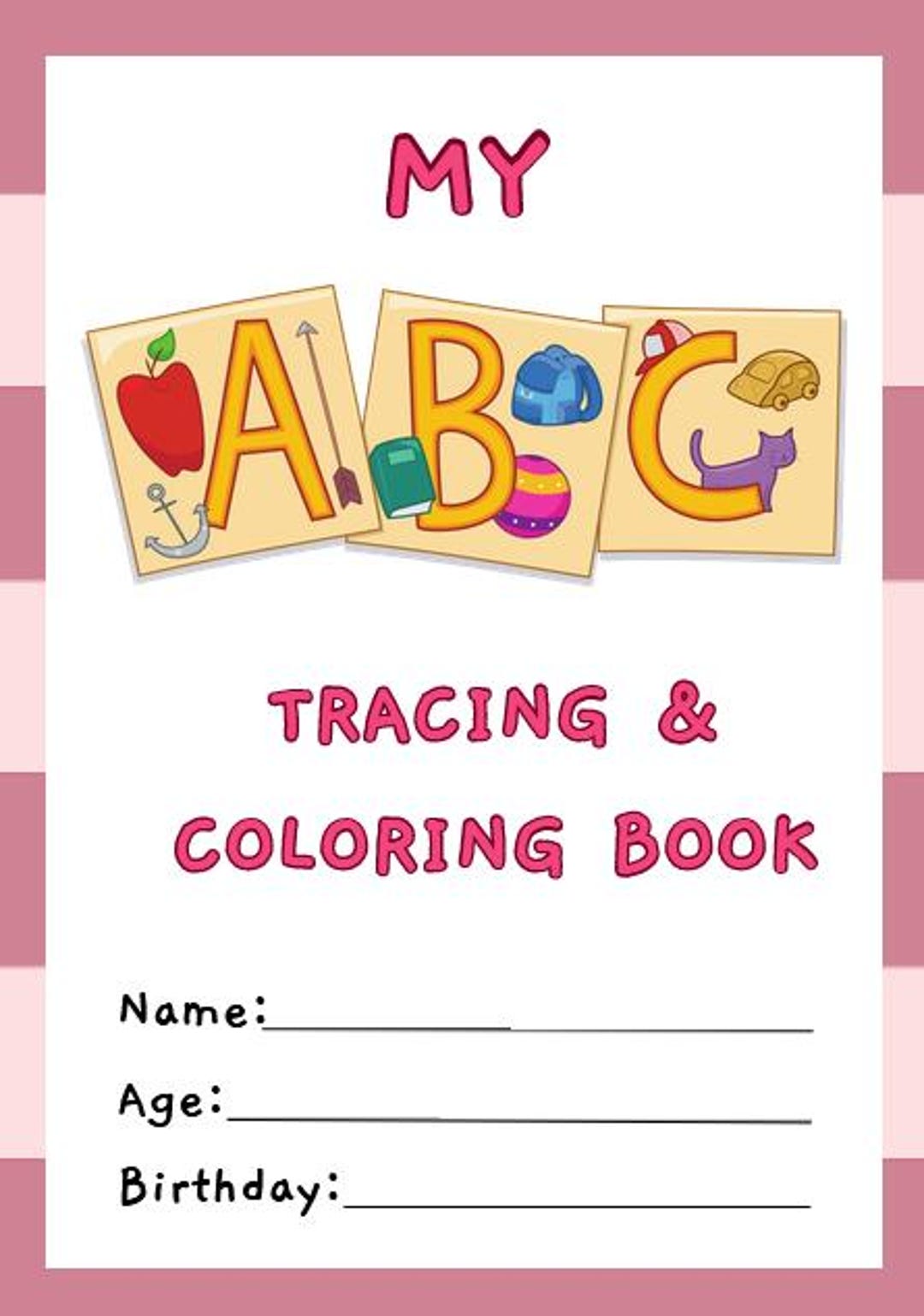 ABC Tracing & Coloring Book - Etsy