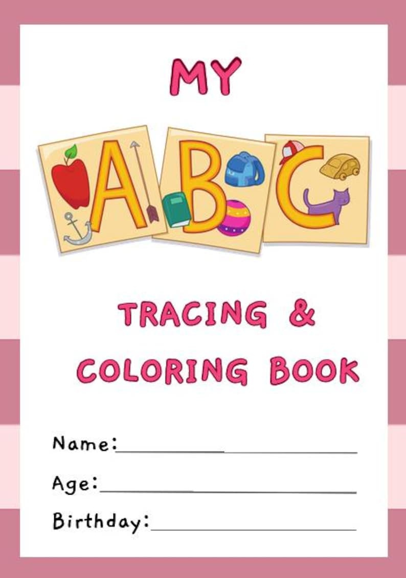 ABC Tracing & Coloring Book - Etsy