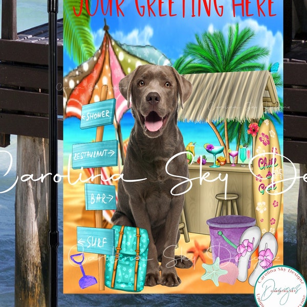 Chocolate Lab Beach Art - Etsy