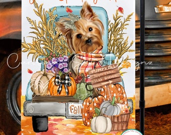Yorkie Fall Flag - Etsy