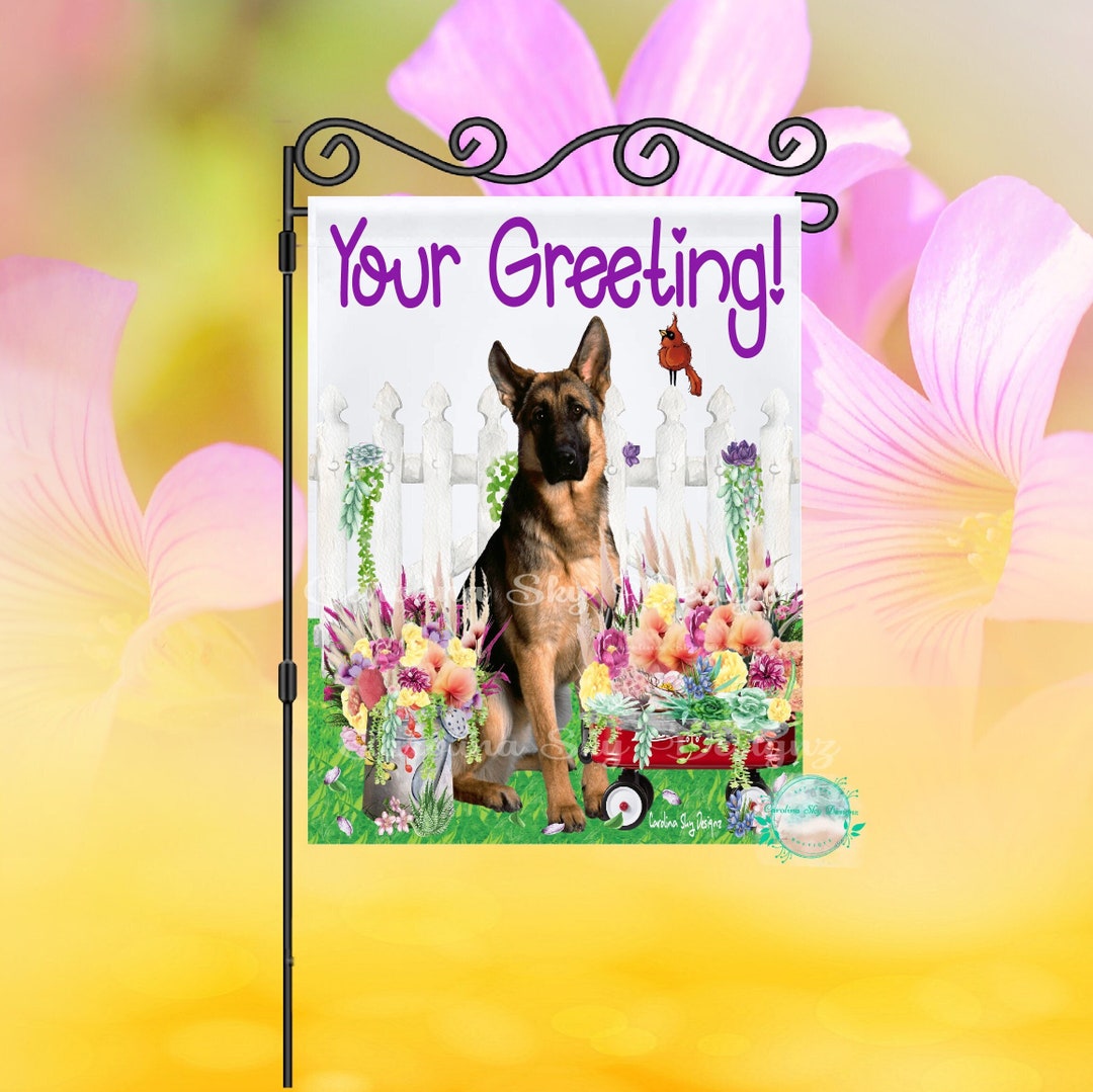 Personalized German Shepherd Garden Flag 4 SHEPHERD CHOICES One of a ...