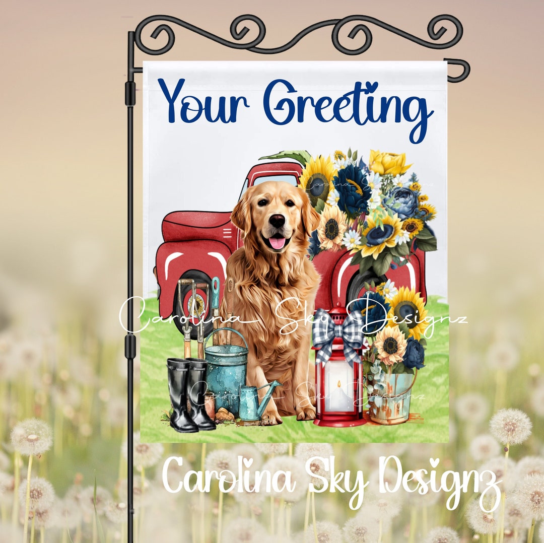 Personalized Golden Retriever Garden Flag 5 GOLDEN RETRIEVER CHOICES ...