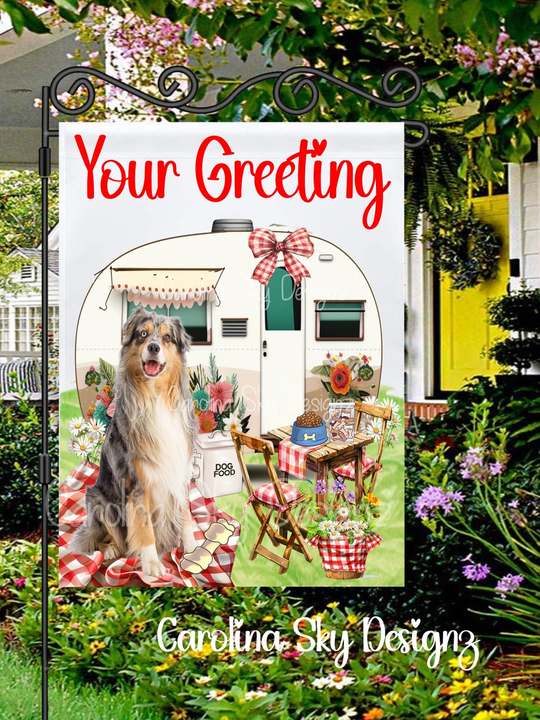 Personalized Australian Shepherd Camping Flag 12 AUSSIE CHOICES One of ...