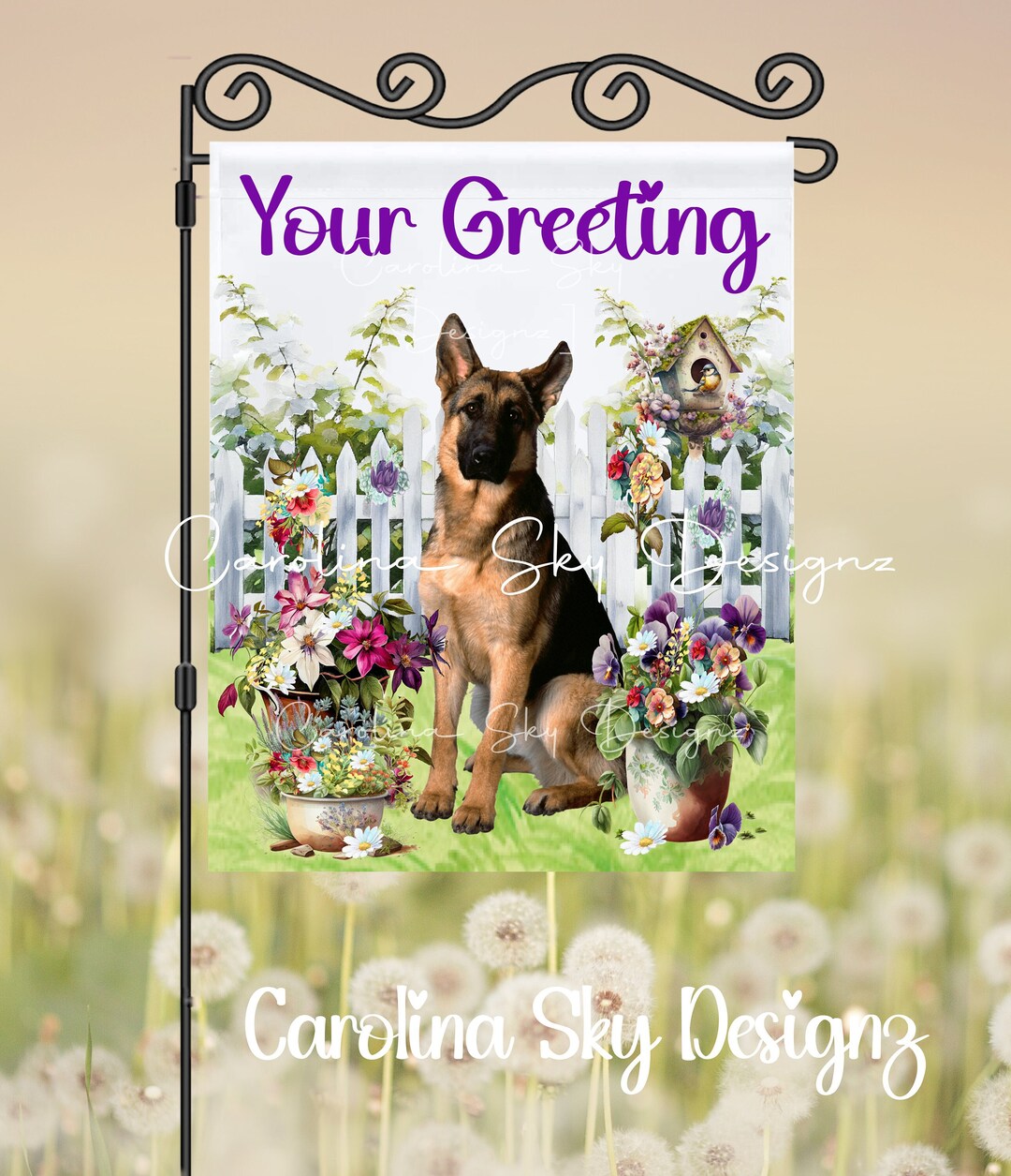 Personalized German Shepherd Garden Flag 4 Shepherd Choices One of a ...