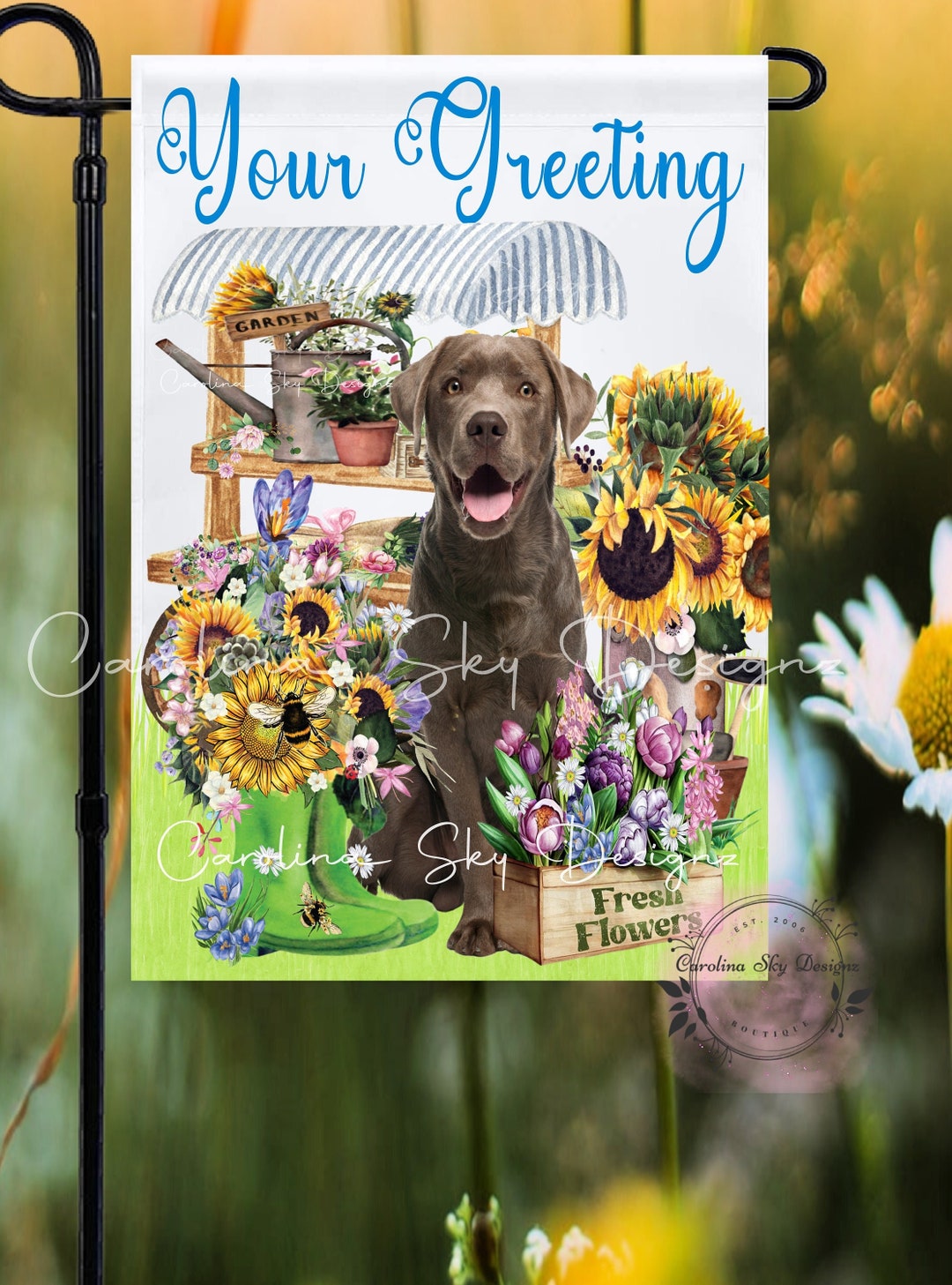 Personalized Labrador Retriever Garden Flag, 5 LAB CHOICES Lab Spring ...