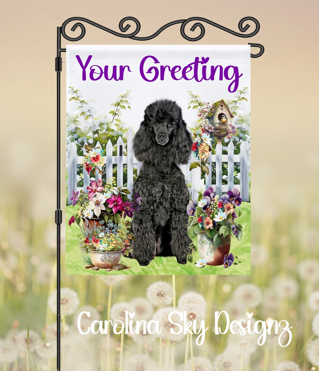 Personalized Poodle Garden Flag, 5 POODLE CHOICES Poodle One of a Kind ...