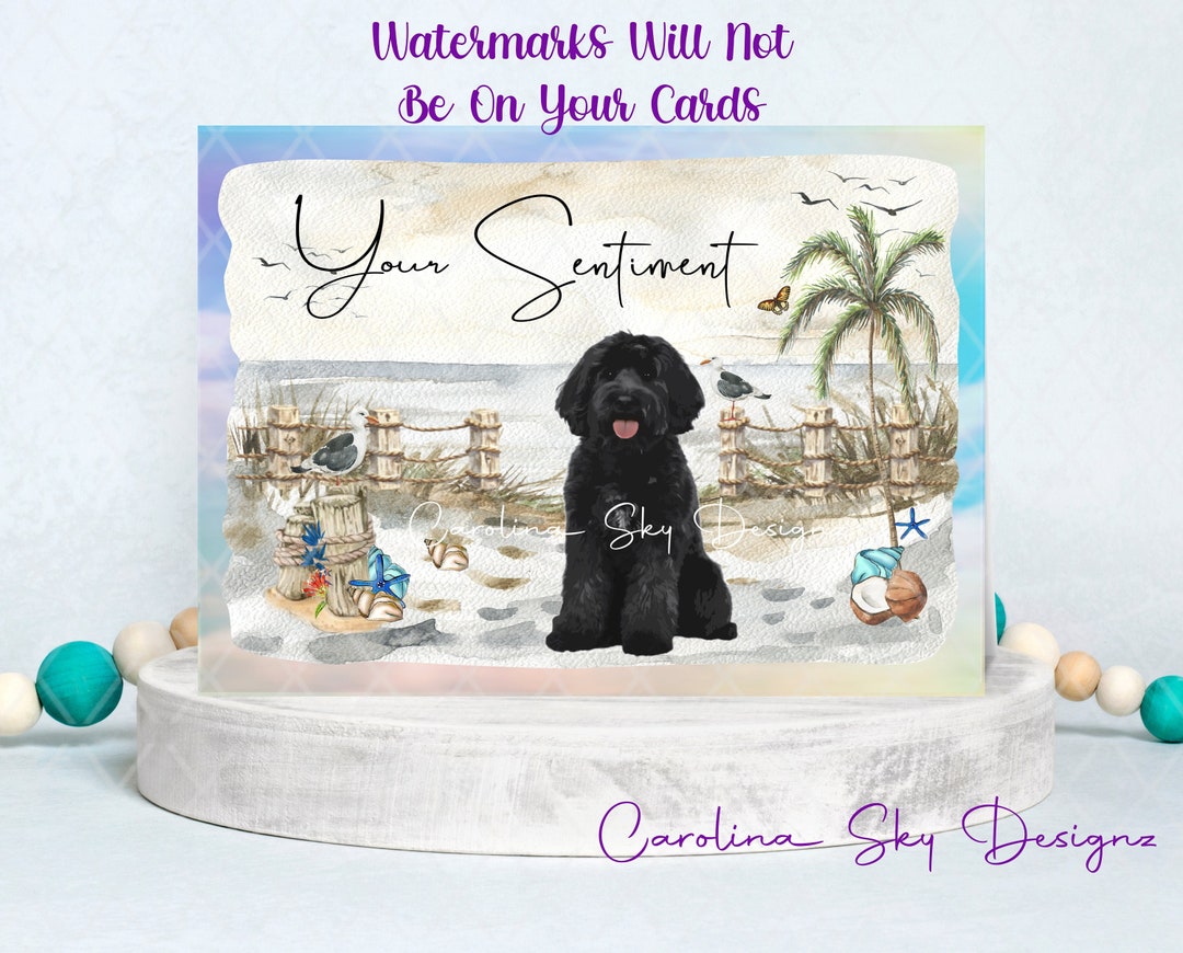 12 Cards/envelopes Black Goldendoodle Note Cards , 15 Doodles to Choose ...