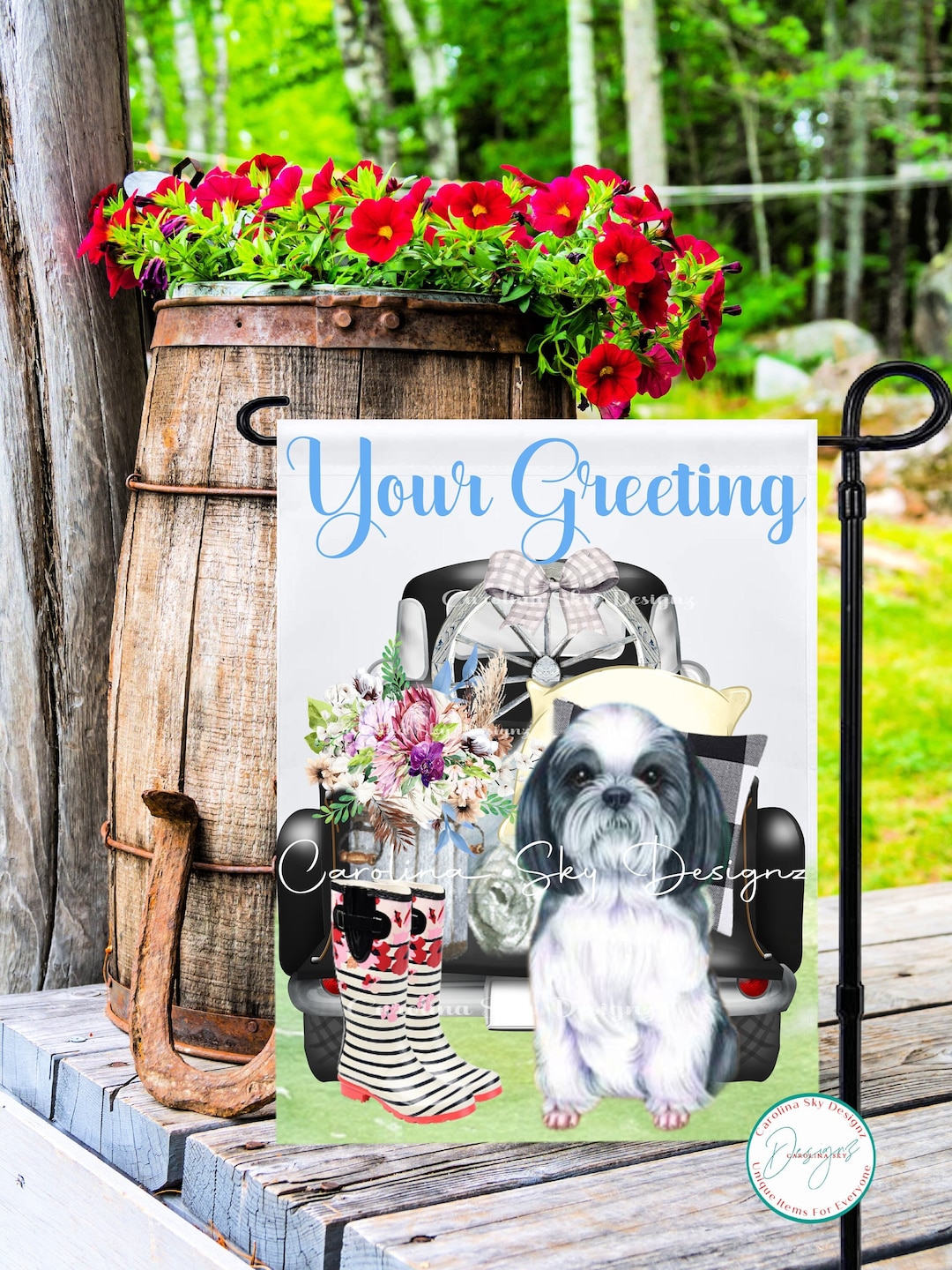 Personalized Shih Tzu Garden Flag 8 SHIH TZU CHOICES Shih Tzu Spring ...