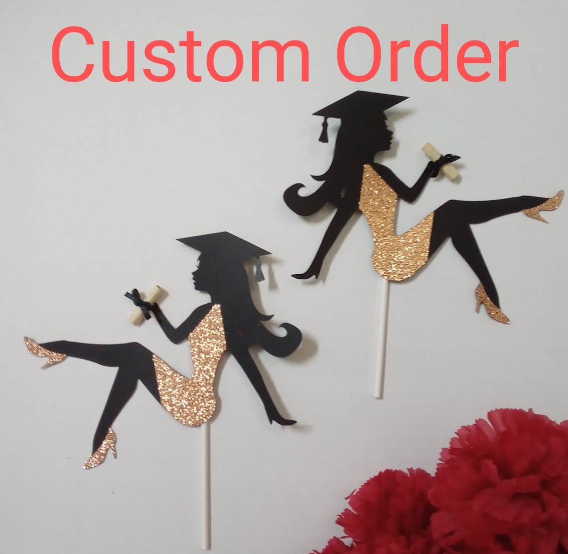 Graduation Cake Topper, Sitting Girl Cake Topper, Grad Sitting Girl ...