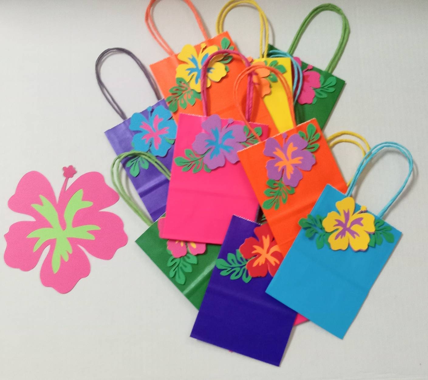 Hawaiian Bags Aloha Themed Party Luau Favor Bags Hibiscus - Etsy