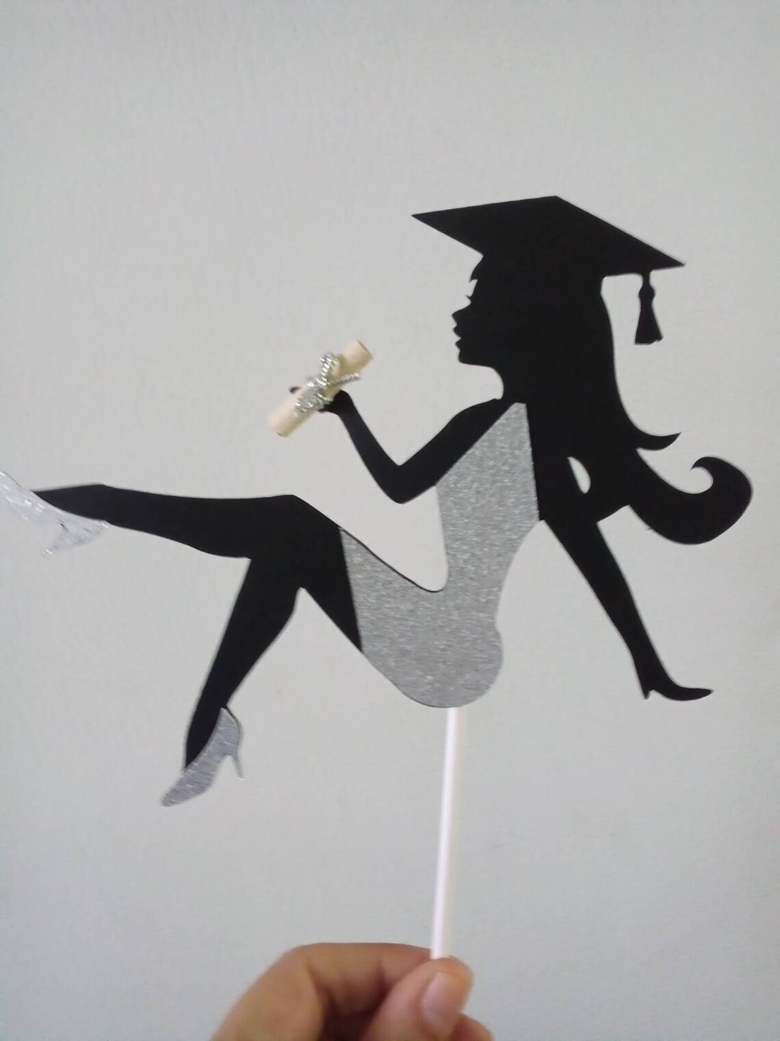 Graduation Cake Topper, Sitting Girl Cake Topper, Grad Sitting Girl ...