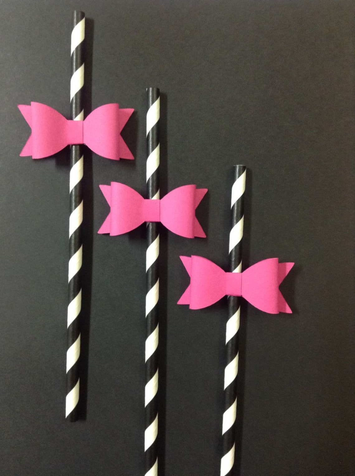 Paper Straws, Bow Paper Straws, Paper Bows, Party Supplies, Black ...