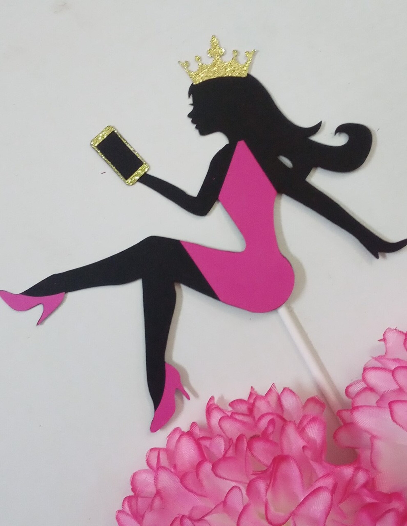 Sitting Girl Cake Topper Lady Taking Selfie Cake Topper - Etsy