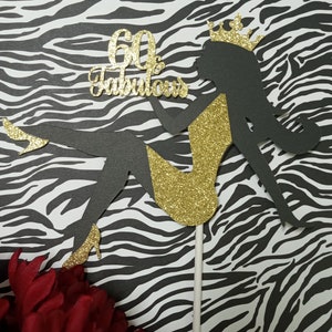 50 & Fabulous Cake Topper, Sitting Lady Cake Topper, Sitting Woman Cake ...