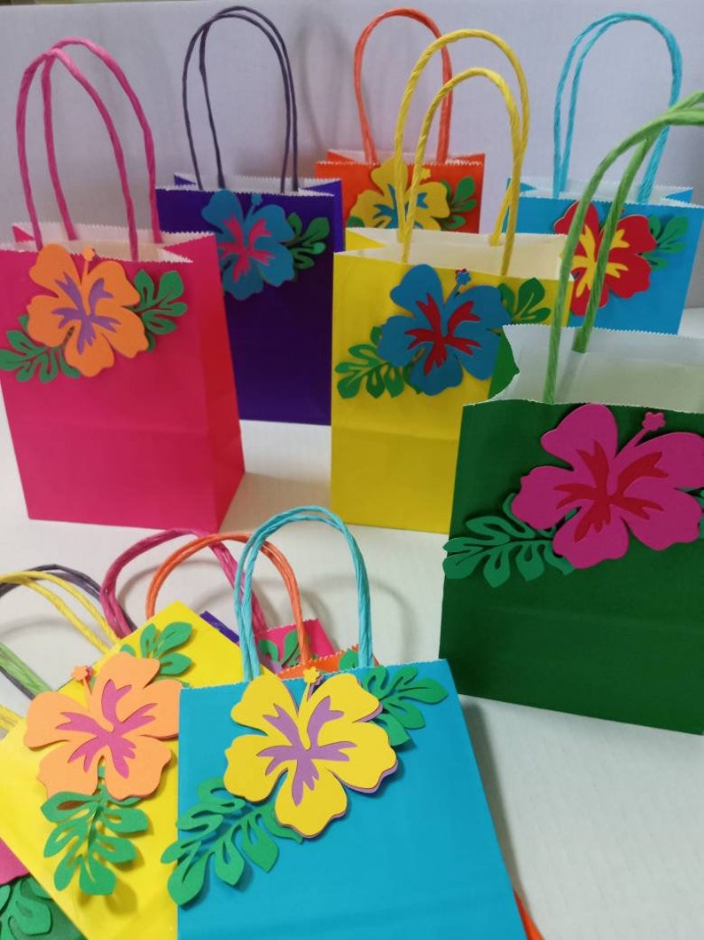 Hawaiian Bags Aloha Themed Party Luau Favor Bags Hibiscus - Etsy