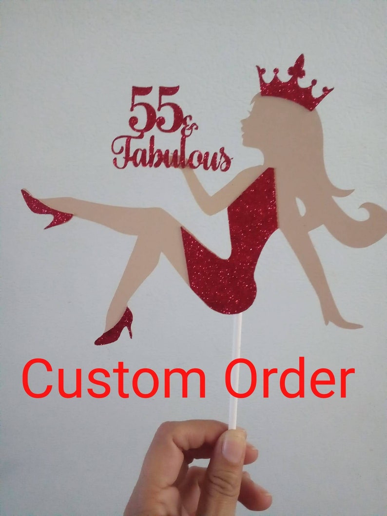 50 & Fabulous Cake Topper Sitting Lady Cake Topper Sitting - Etsy