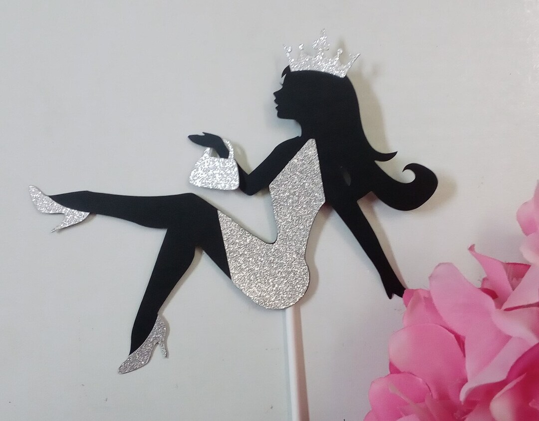 Sitting Lady Cake Topper, Glamour Girl Cake Topper, Diva Cake Topper ...