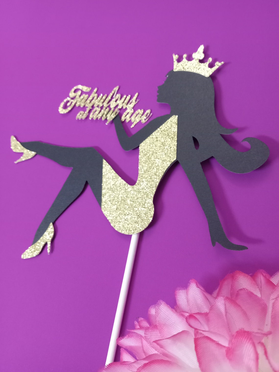 Fabulous at Any Age Cake Topper Fabulouse at Any Age Sitting - Etsy