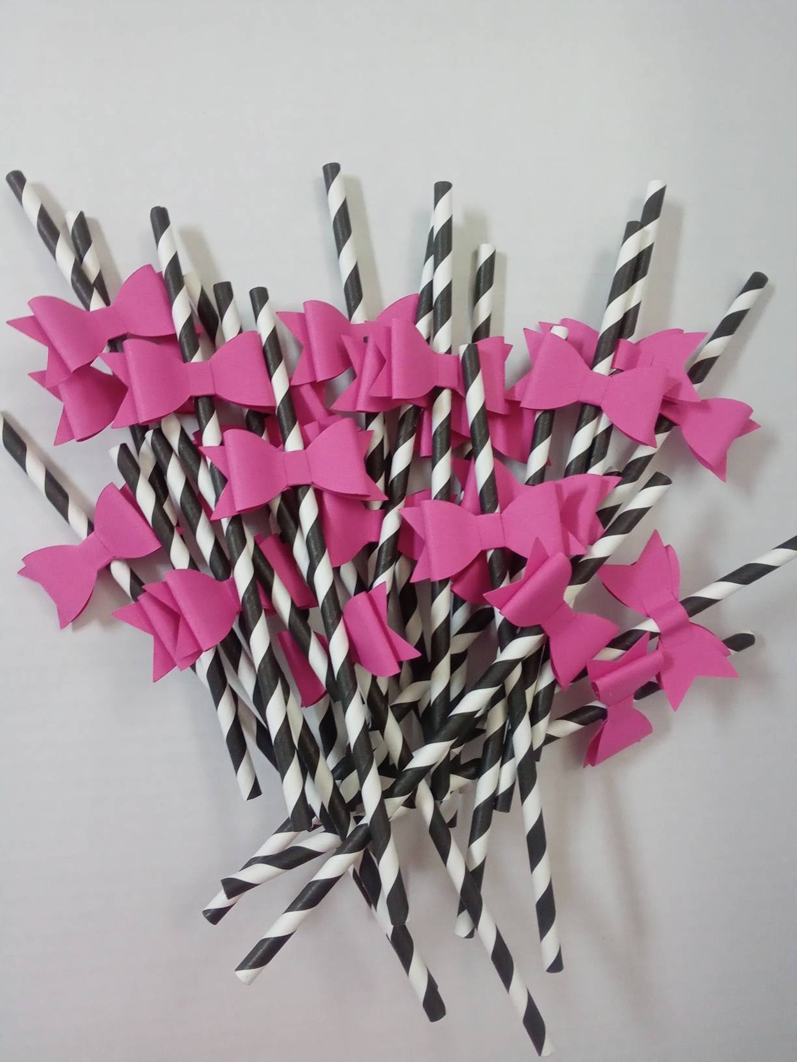 Paper Straws, Bow Paper Straws, Paper Bows, Party Supplies, Black ...