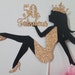 50 & Fabulous Cake Topper, Sitting Lady Cake Topper, Sitting Woman Cake ...