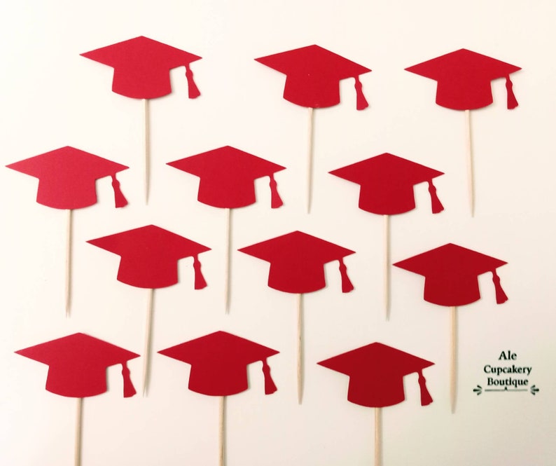 Graduation Cap Cupcake Toppers Graduation Hat Cupcake - Etsy
