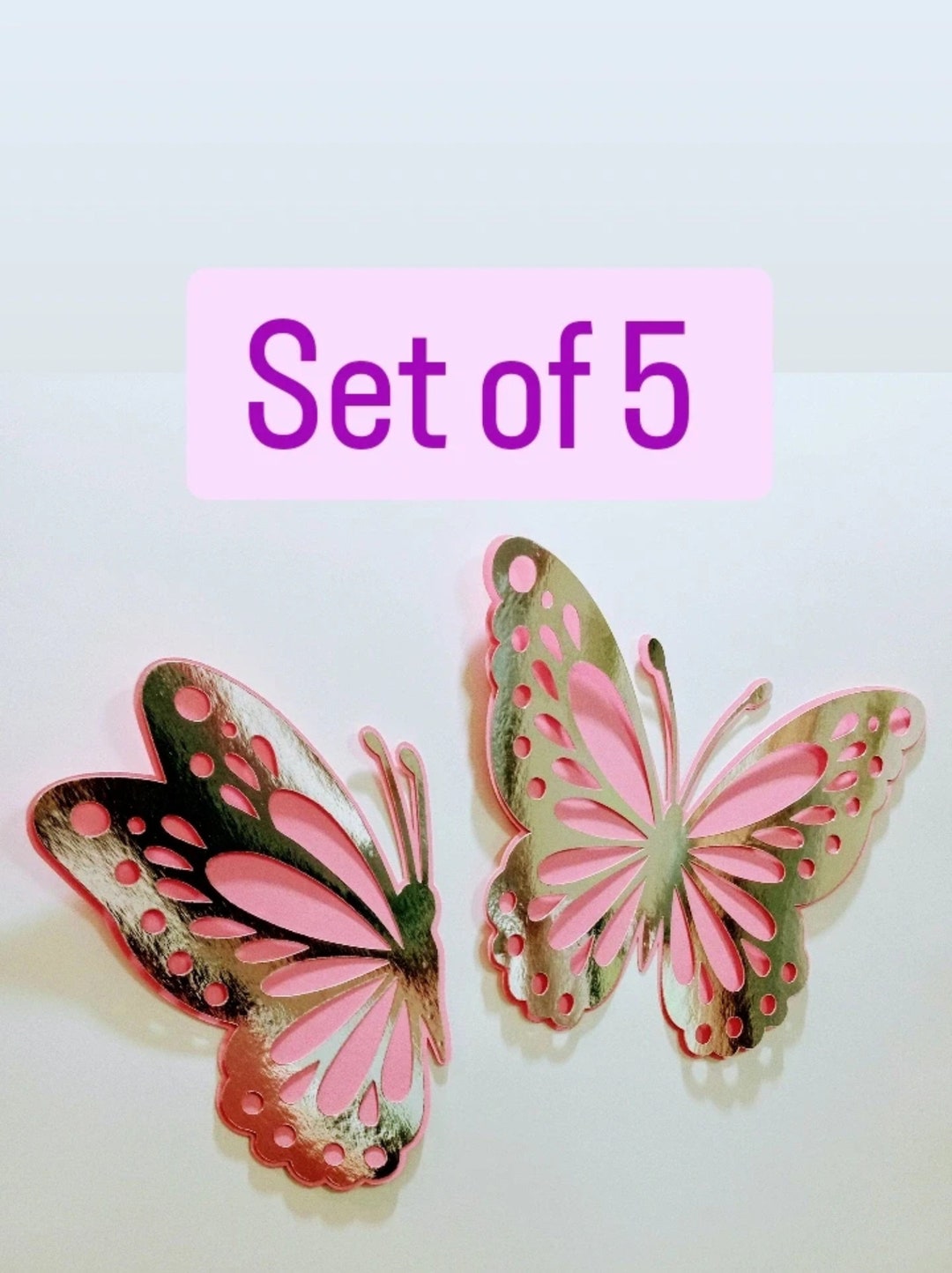 Paper Butterflies, Set of 5 Paper Butterflies, 3D Paper Butterflies ...