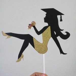 Graduation Cake Topper, Sitting Girl Cake Topper, Grad Sitting Girl ...