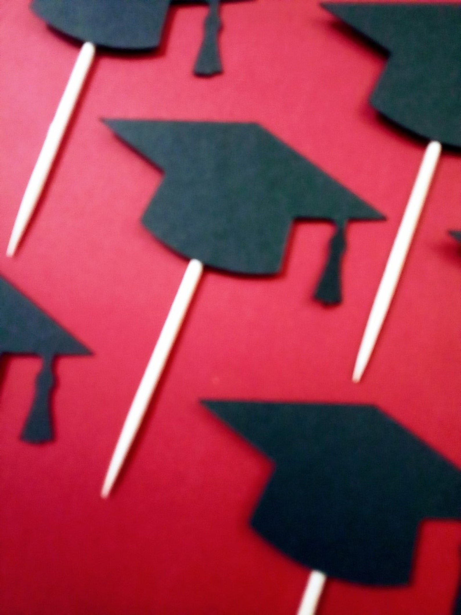 Graduation Cap Cupcake Toppers, Graduation Hat Cupcake Toppers, Grad ...