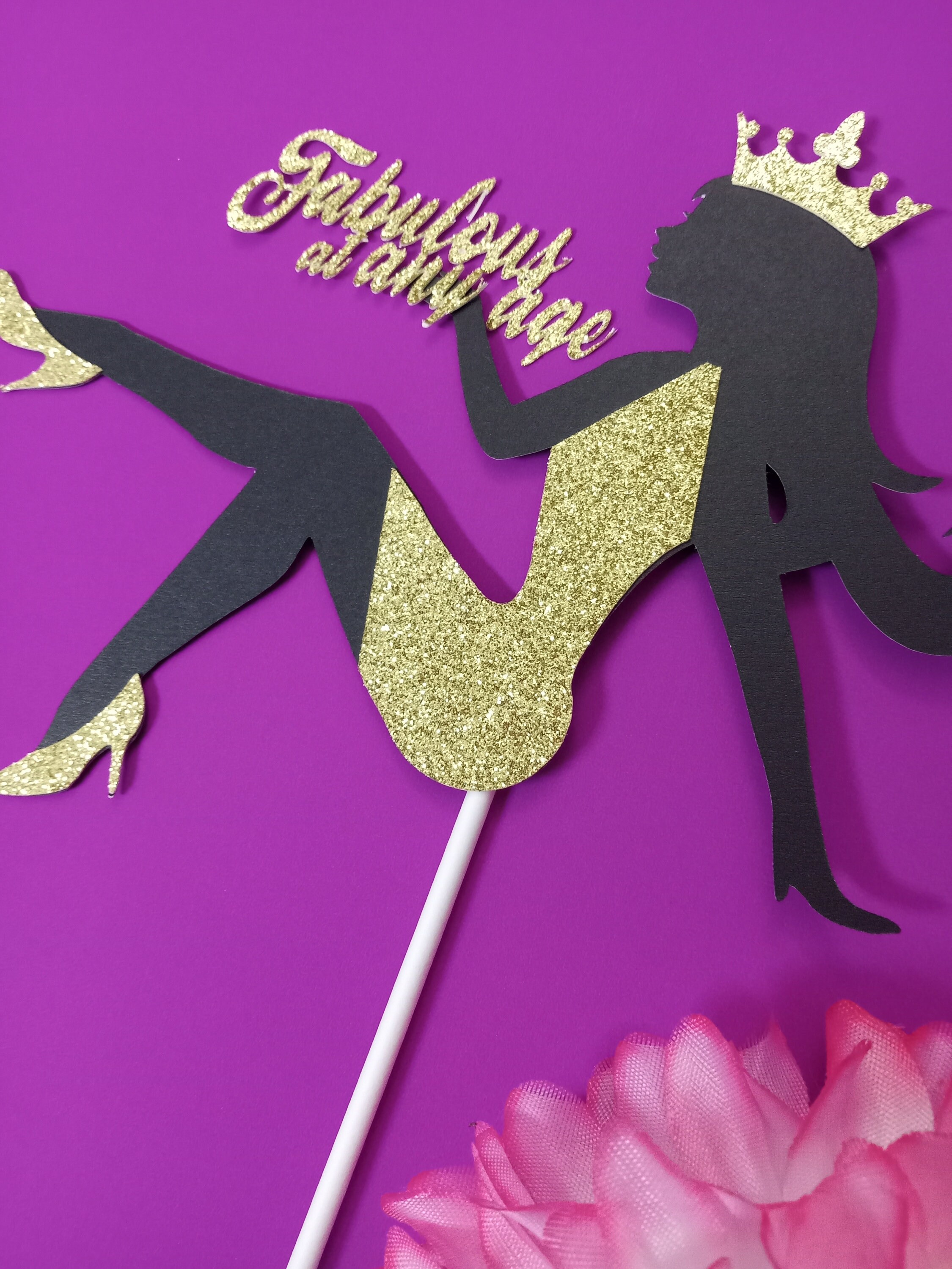 Fabulous at Any Age Cake Topper, Fabulouse at Any Age Sitting Lady Cake ...