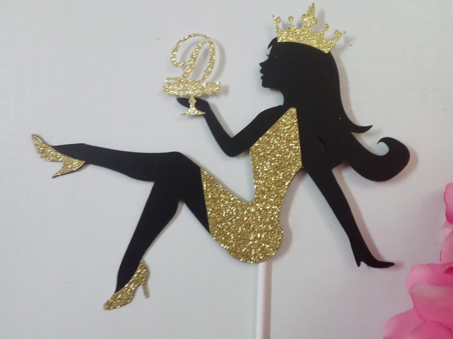Sitting Lady Cake Topper, Sitting Lady Silhouette Cake Topper, Monogram ...